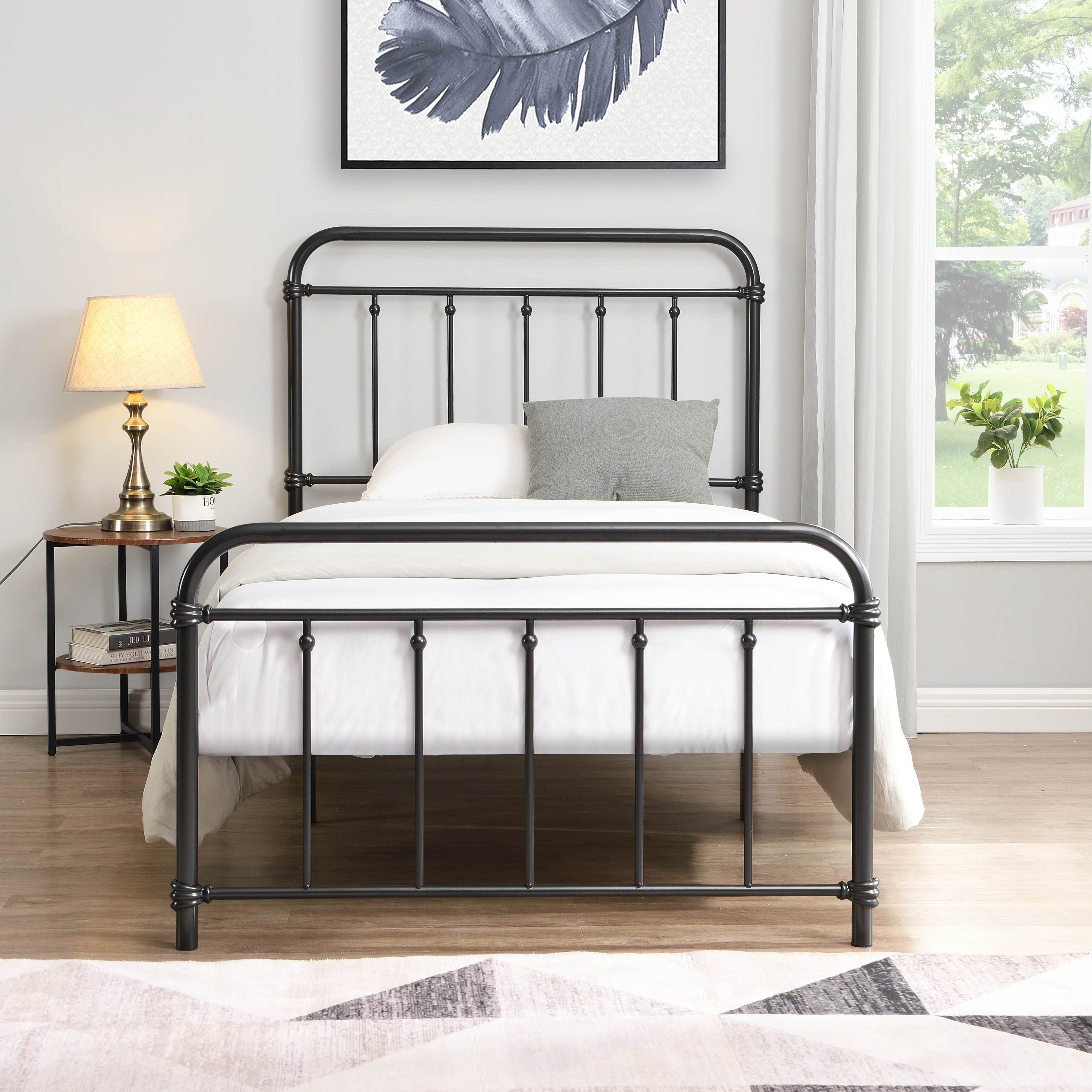 Sand & Stable™ Justine Full Metal Farmhouse Classic Platform Bed (Fully ...