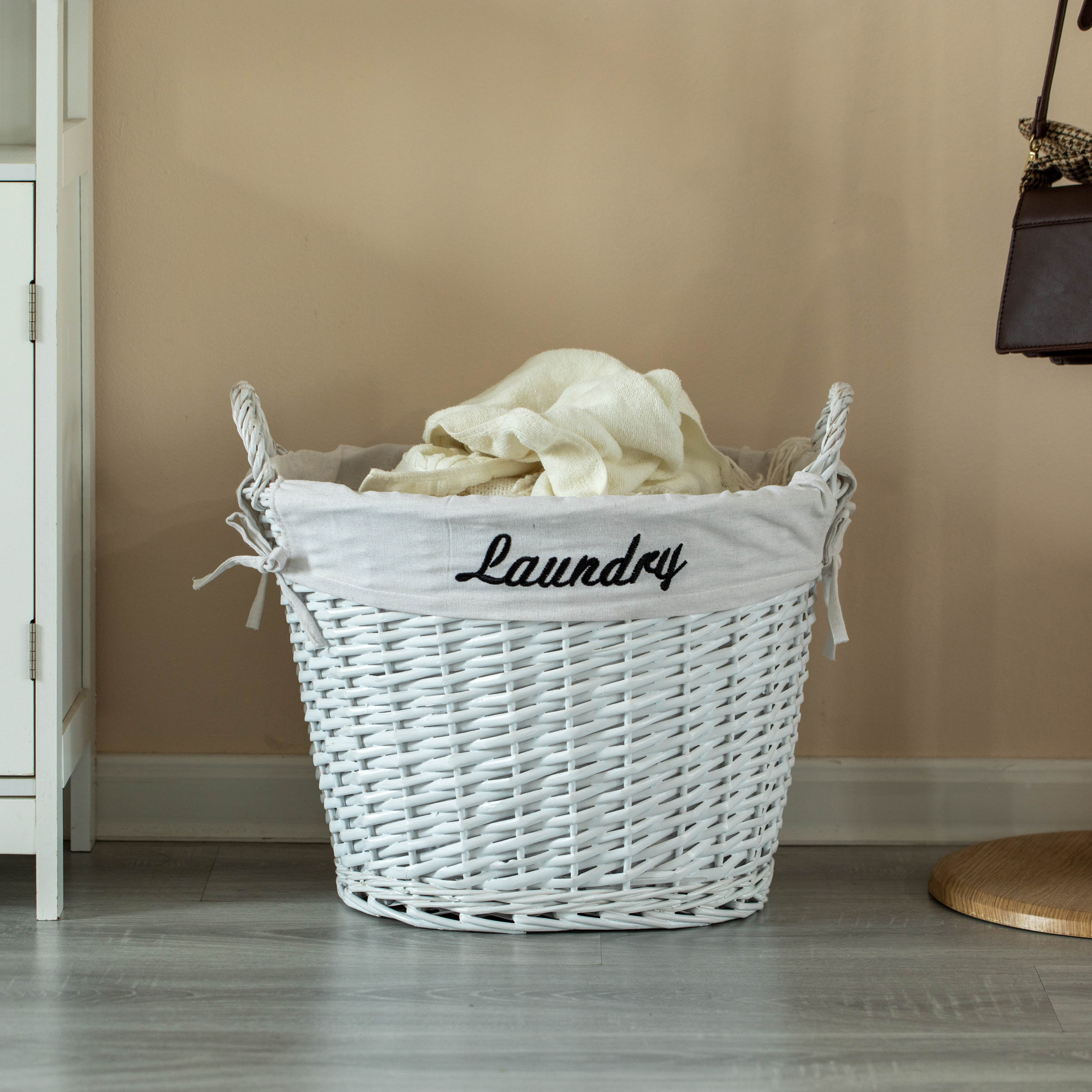 August Grove® Handwoven Laundry Basket With Liner & Handles - Boho ...