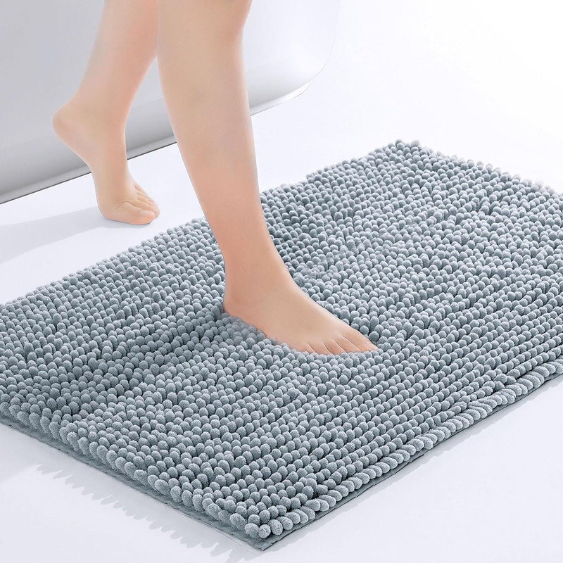 Eider & Ivory™ Chenille Bathroom Rugs Non-Slip Bath Mat 24"x17 ...