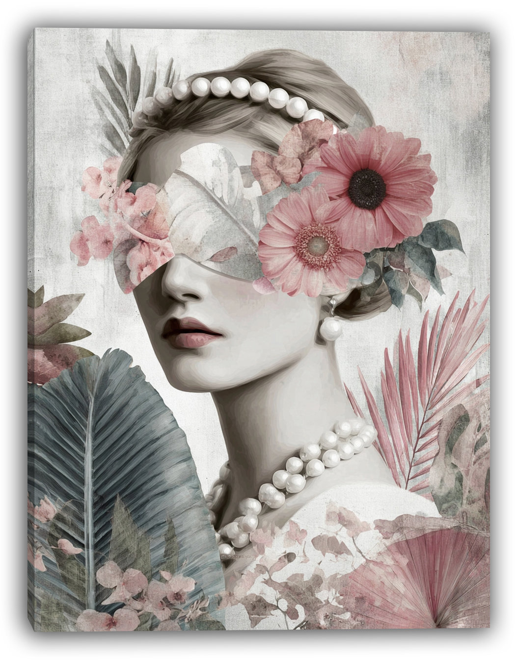 House of Hampton Pearl Bloom – Surreal Floral Portrait Canvas Wall Art - Wayfair Canada