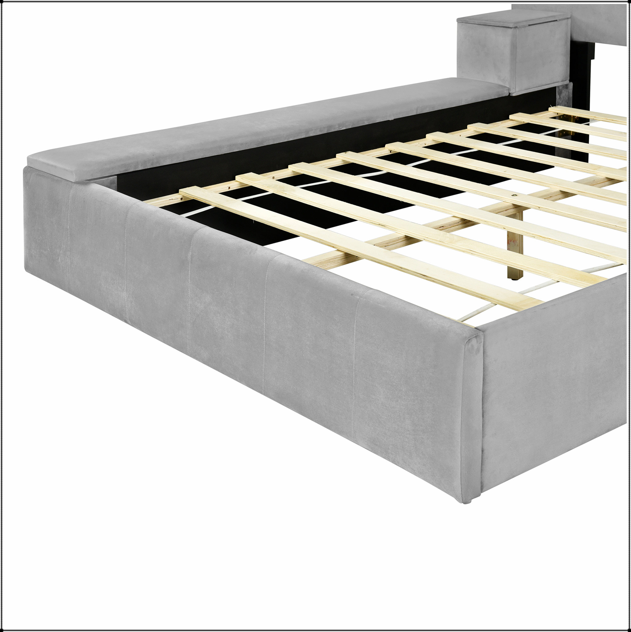 Ebern Designs Upholstered Platform Bed with Lateral Storage ...