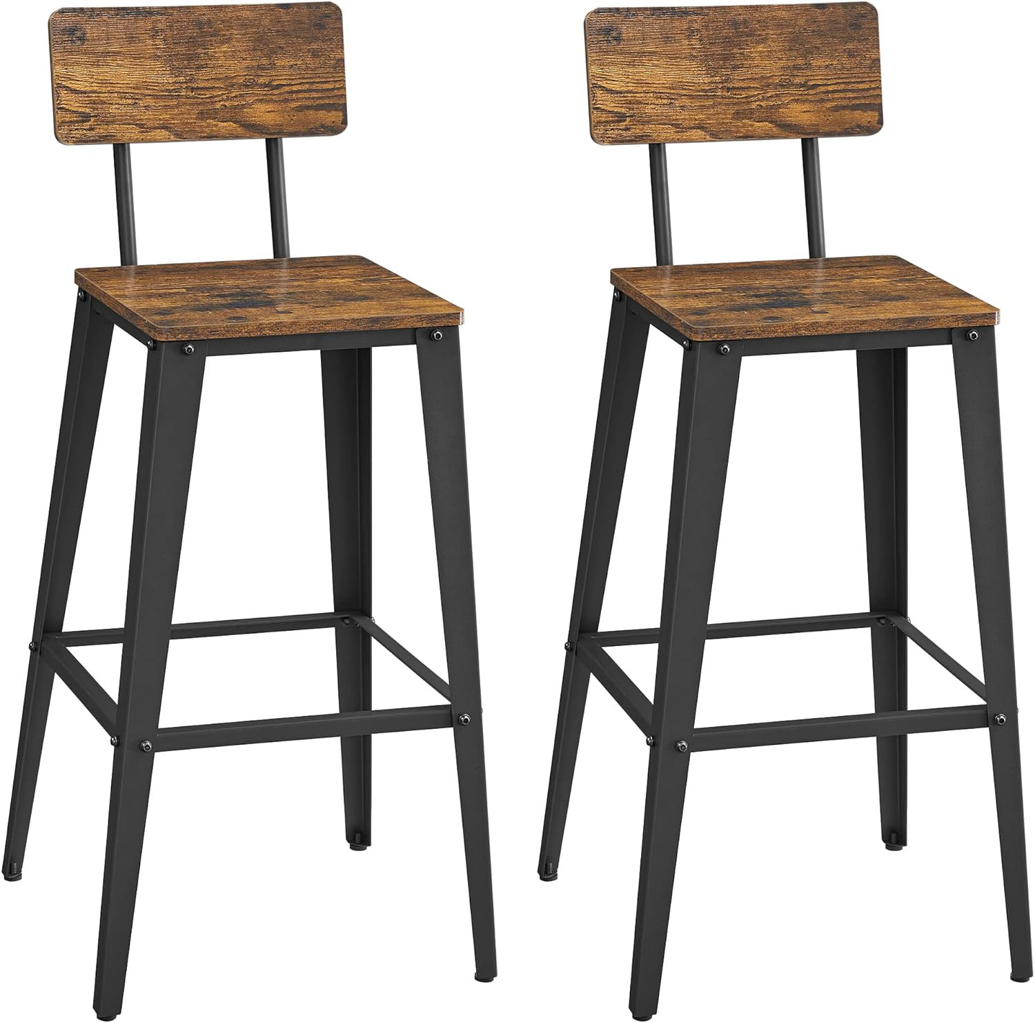 17 Stories Set of 2 Bar Stools, Bar Height Stools, Tall Barstools with ...