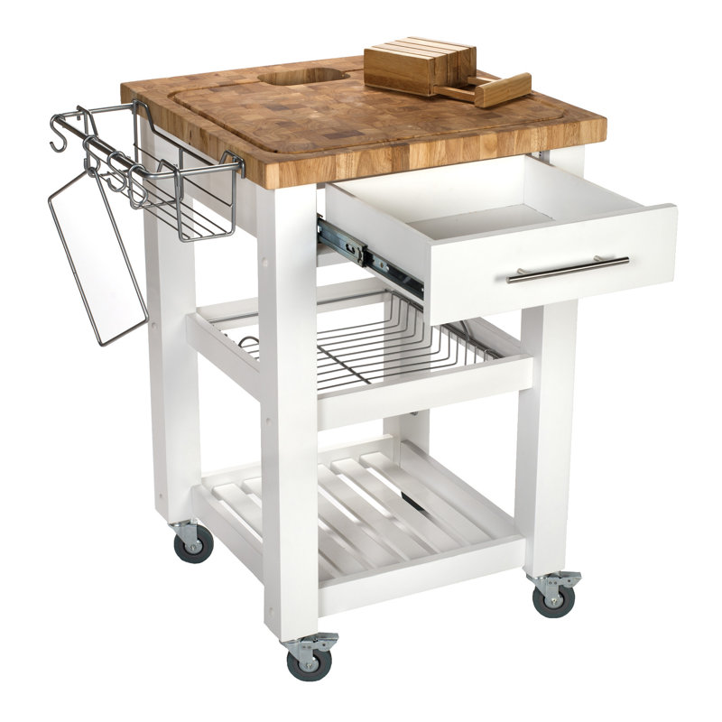 Ebern Designs Sydney Butcher Block Kitchen Cart & Reviews | Wayfair