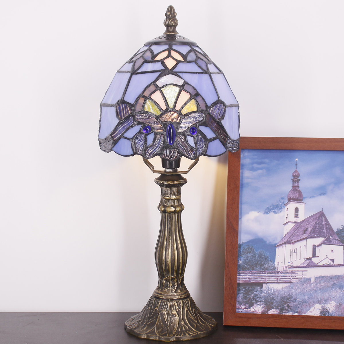 Astoria Grand Small Tiffany Lamp Mini Stained Glass Accent Table Lamp ...