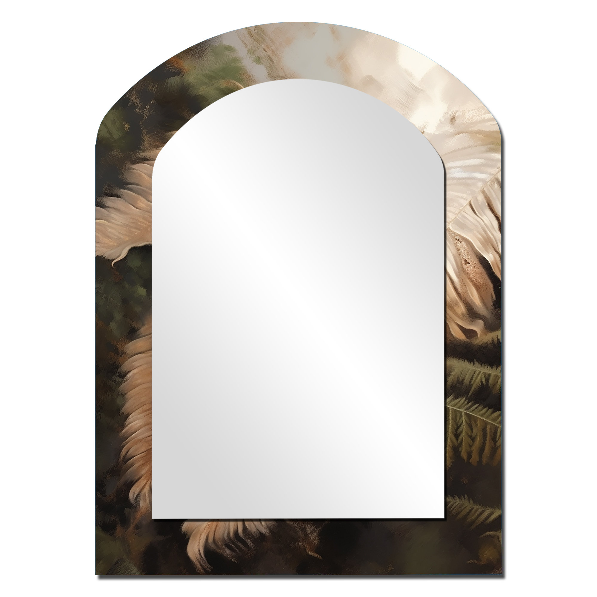 Dakota Fields Brown Fern Reverie I - Brown Traditional Arch Wall Mirror ...