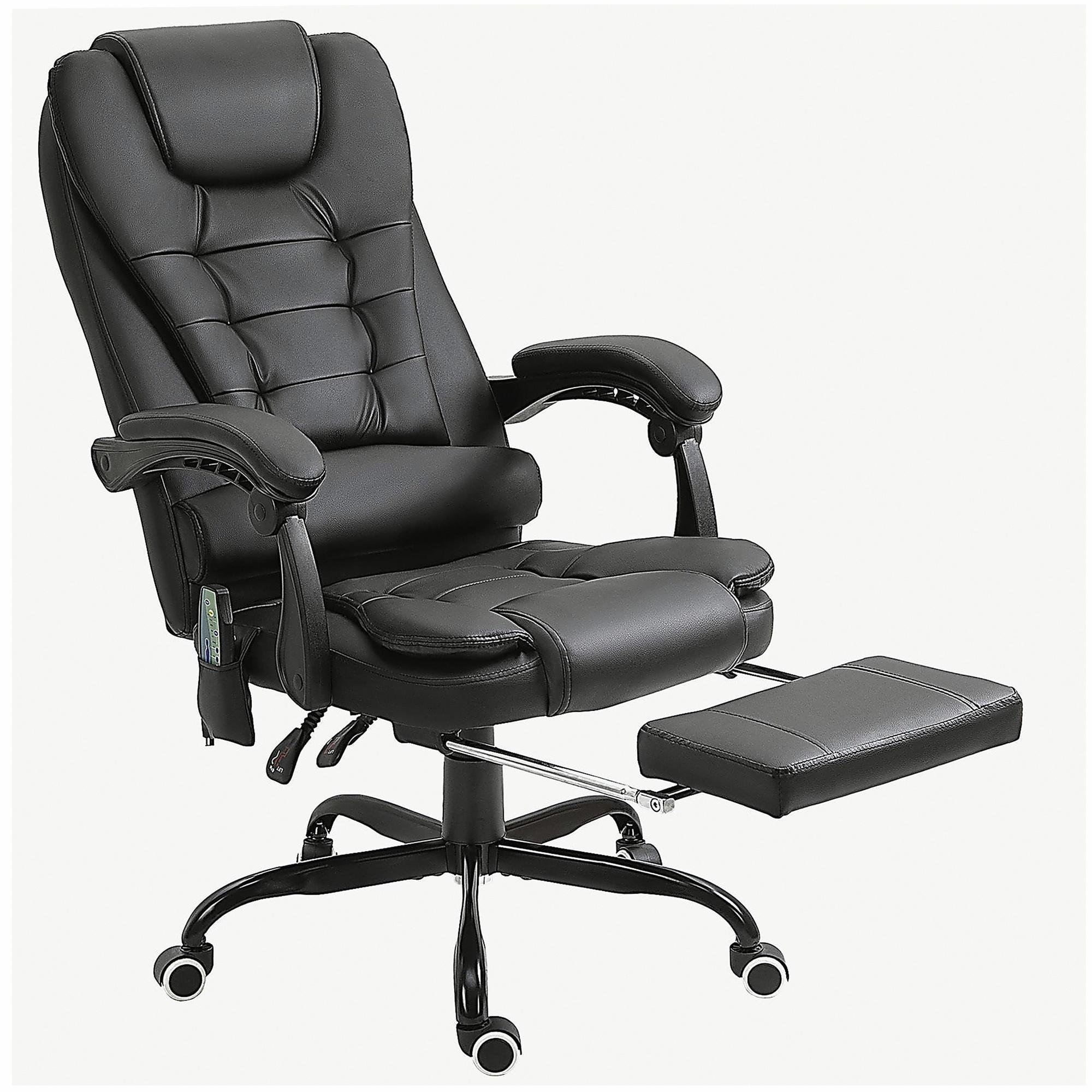 Inbox Zero 7-Point Vibration Massage Office Chair, High-Back Executive ...