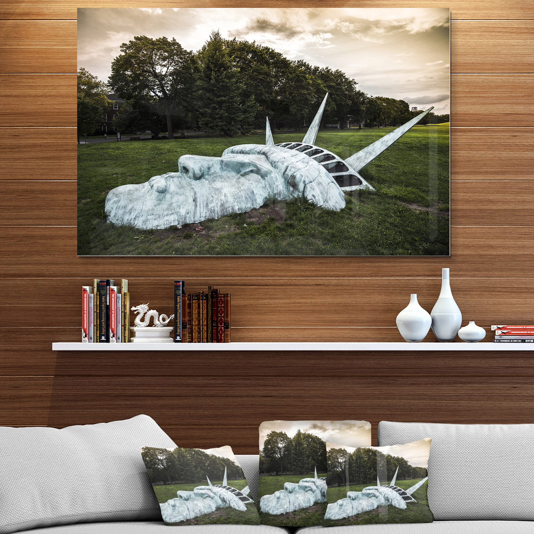 East Urban Home Statue Of Liberty - Landscape Photography Metal Wall ...