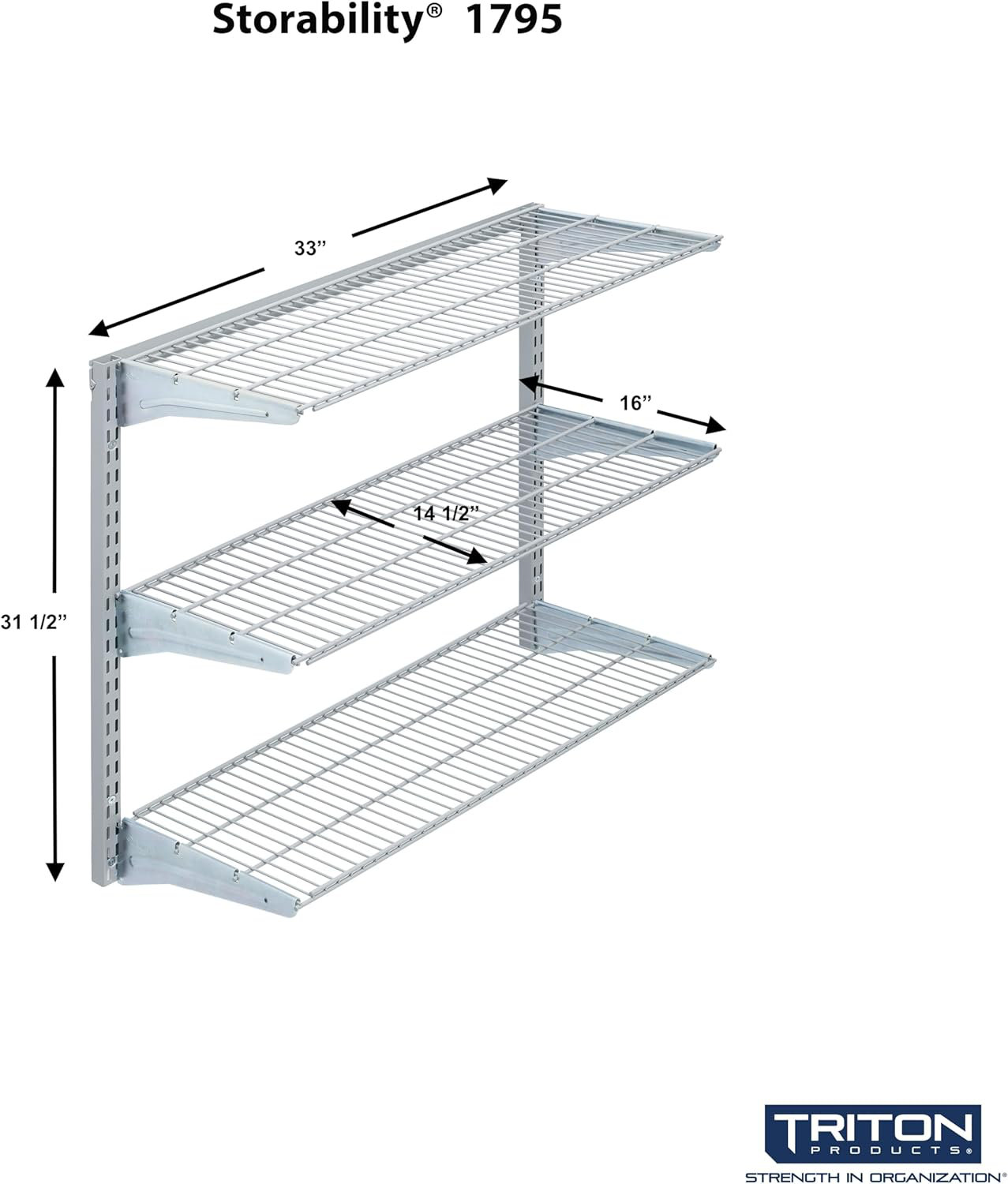 Rebrilliant Heavy-Duty 3-Tier Wire Shelving Unit With 375 Lb Capacity ...