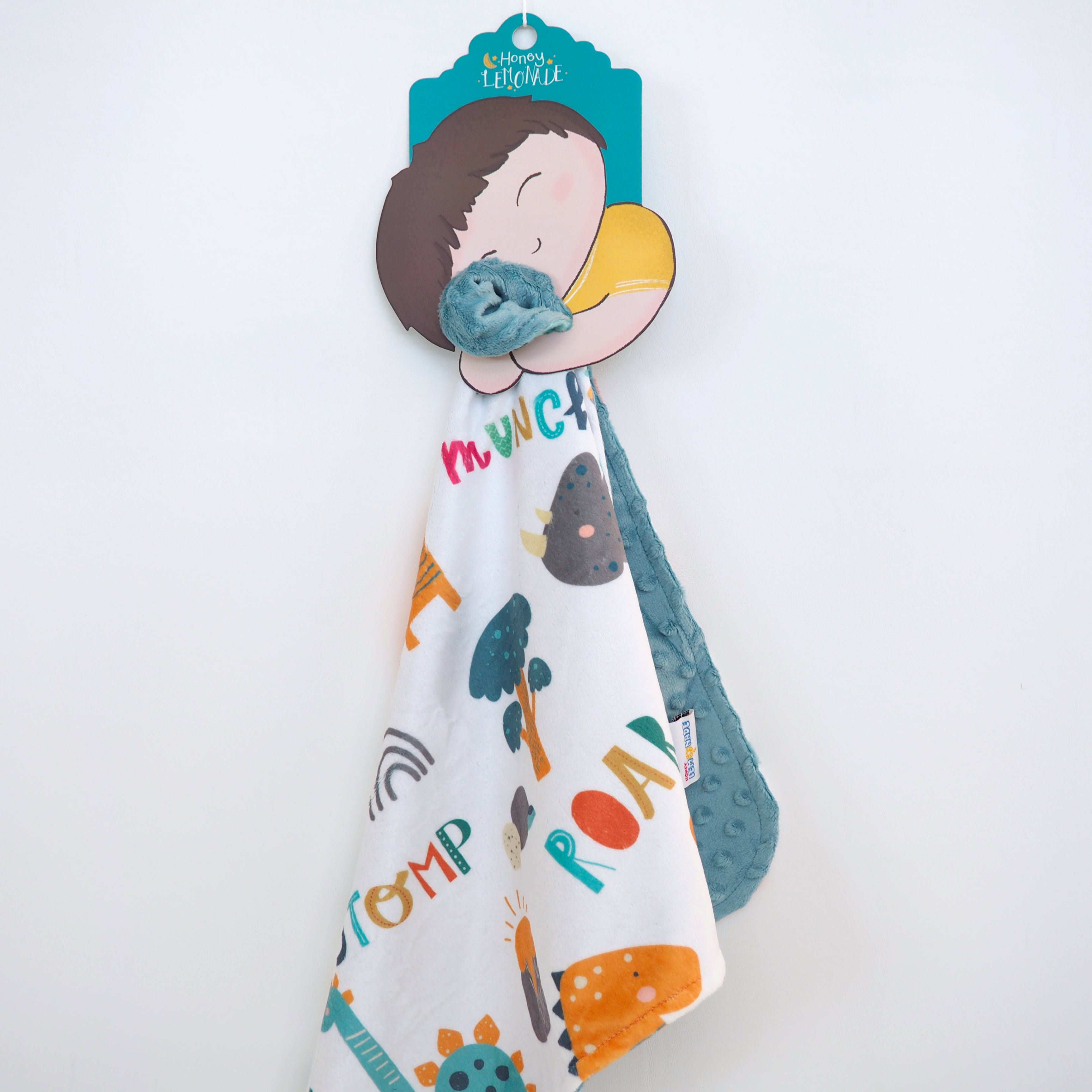 Honey Lemonade Mini Minky Dinoland Blue Blanket for Toddlers - Soft ...