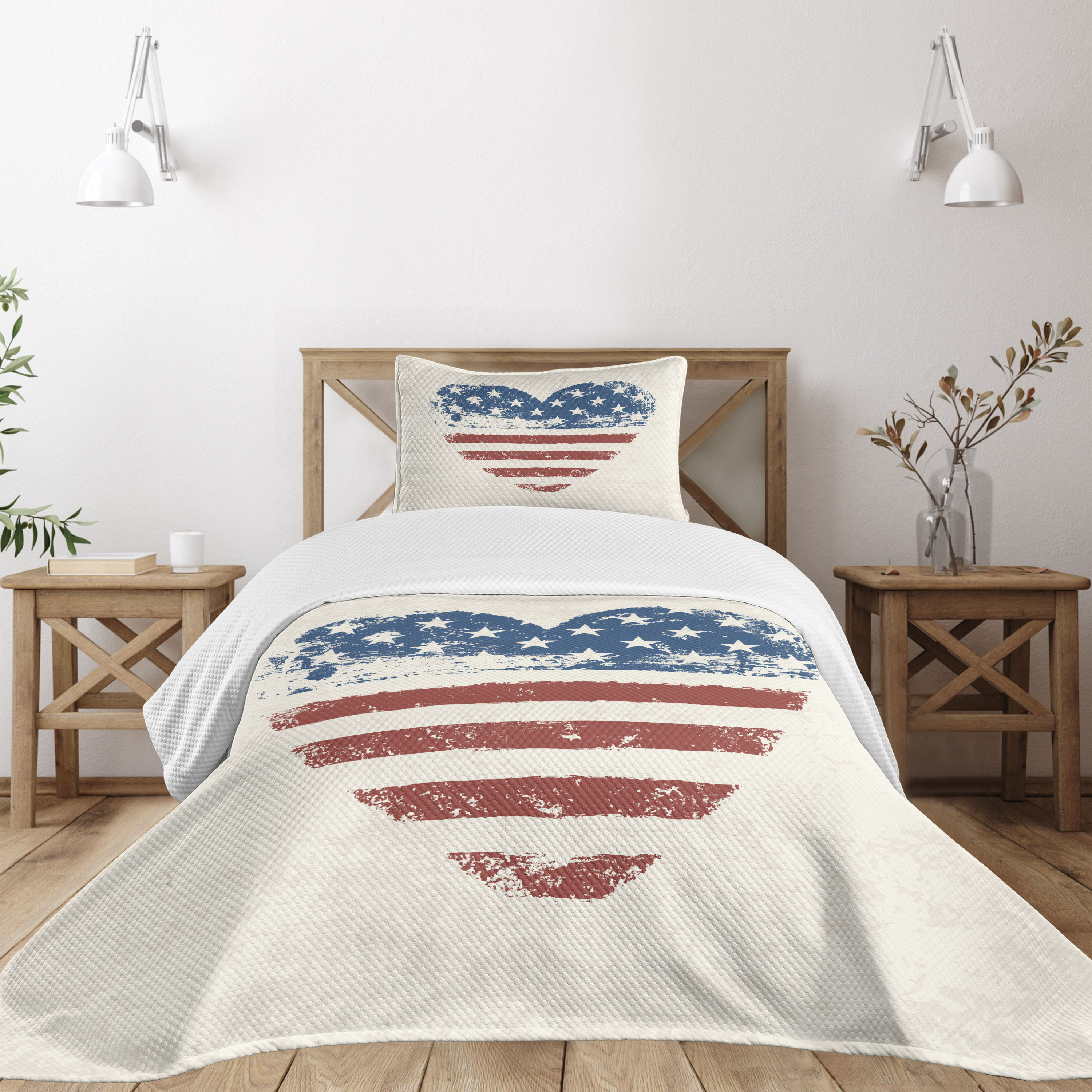 Ambesonne Americana Bedspread Patriotic Flag USA | Wayfair