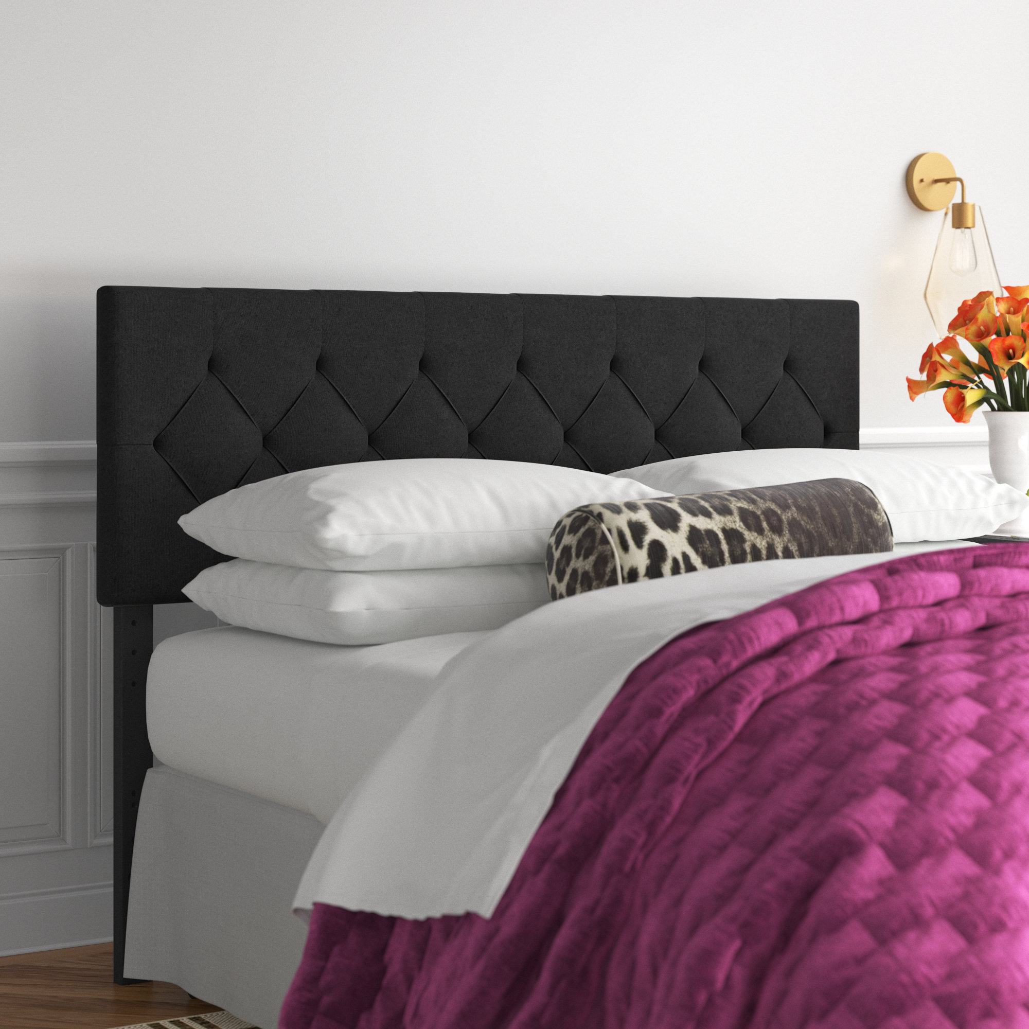 Etta Avenue™ Gatlin Velvet Upholstered Headboard & Reviews | Wayfair
