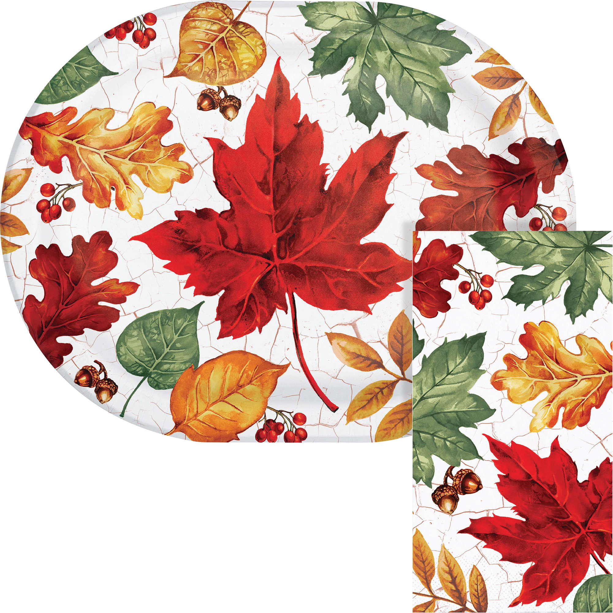 Say Hooray! Autumn Air Platters and Guest Towels Kit, 48 ct. | Wayfair