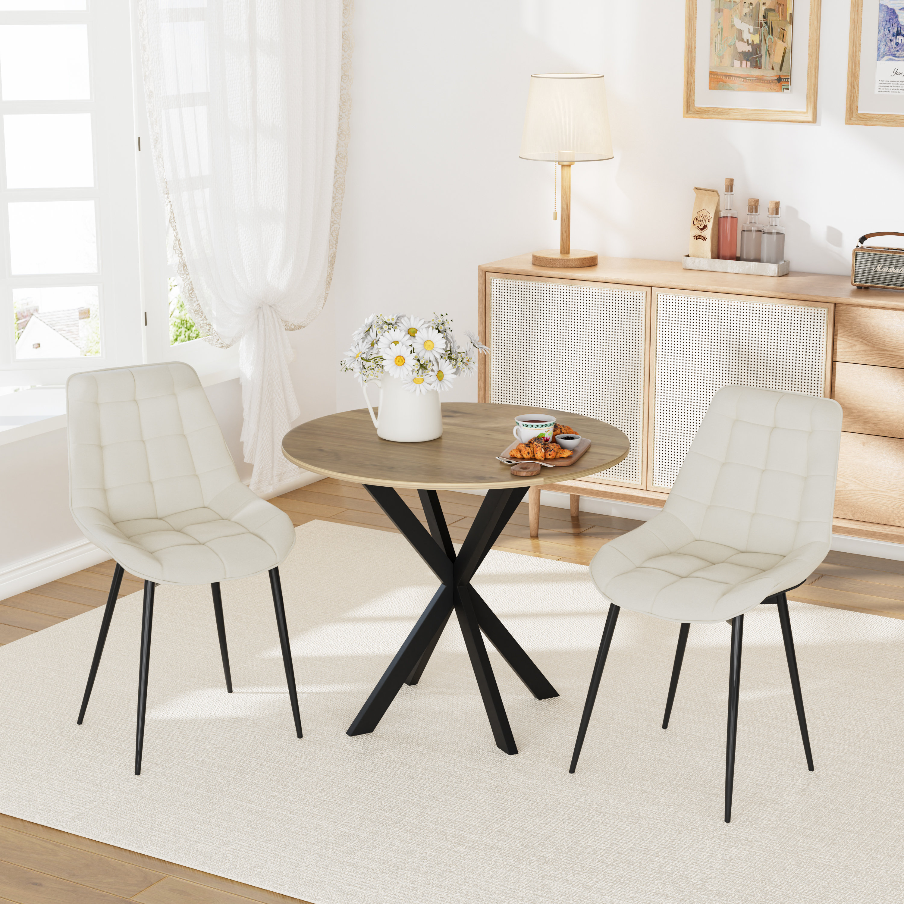 George Oliver Round Dining Table Set For 2 - Wayfair Canada
