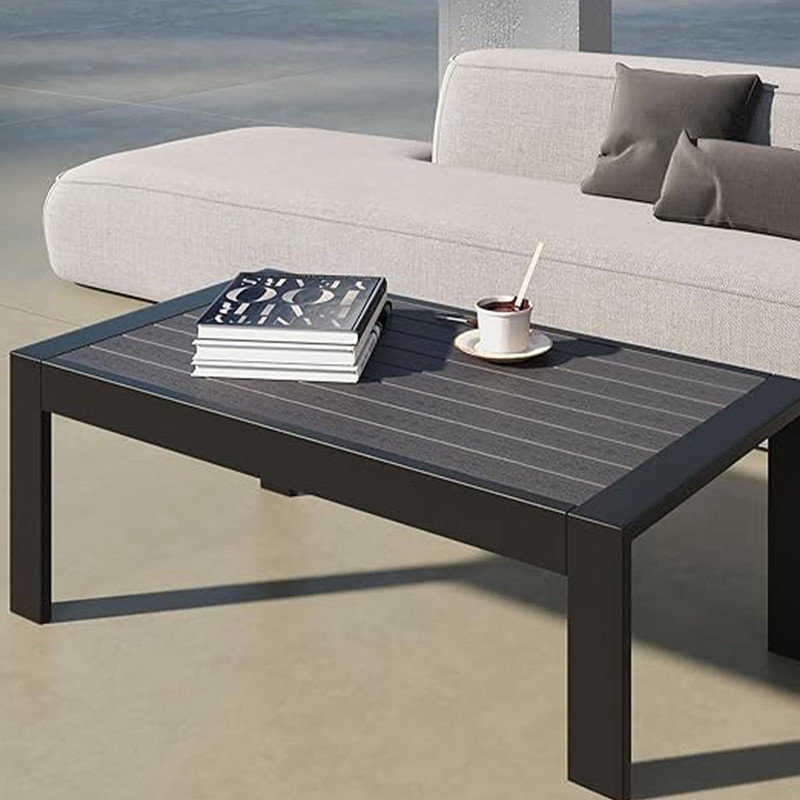 Latitude Run® All-Weather Outdoor Coffee Table for Outside, Rectangle ...