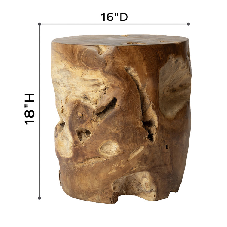 Loon Peak® Jalayah Solid Wood Block End Table | Wayfair