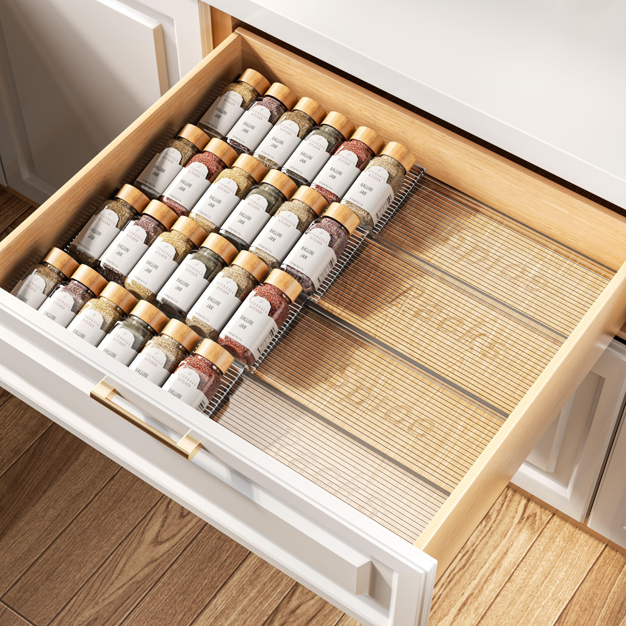 Mint Pantry® Spice Drawer Organizer, 4 Tier- 4 Pack Clear Acrylic ...