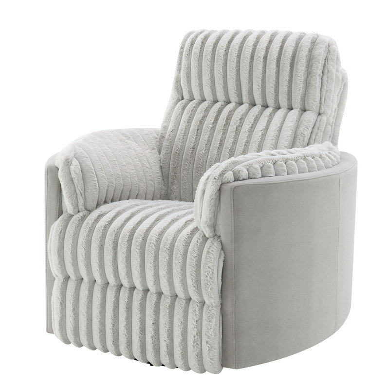 Latitude Run® Corduroy Glider Recliner with Swivel-Gray | Wayfair