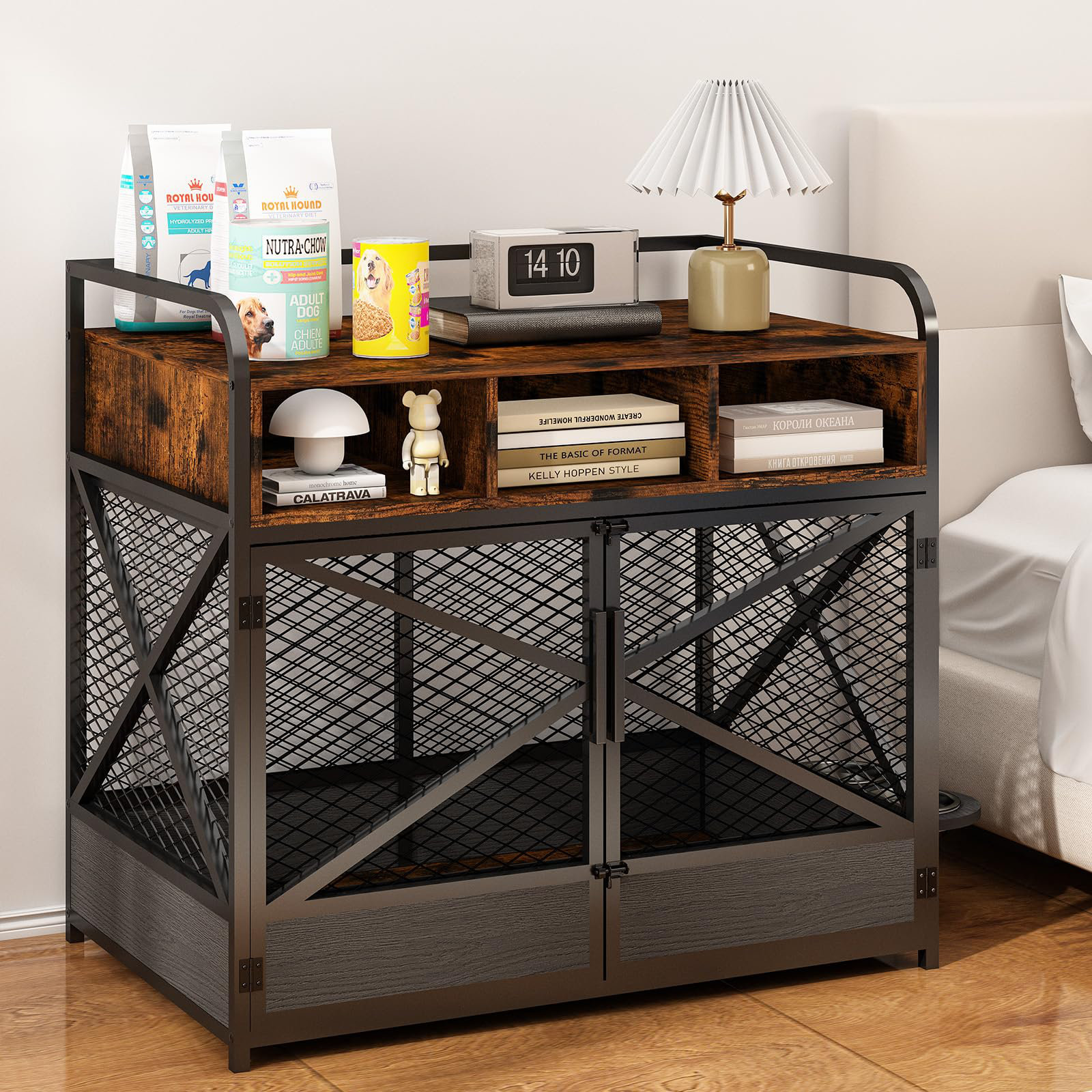 Tucker Murphy Pet™ Large Metal Dog Crate Furniture with Chew-resistant ...