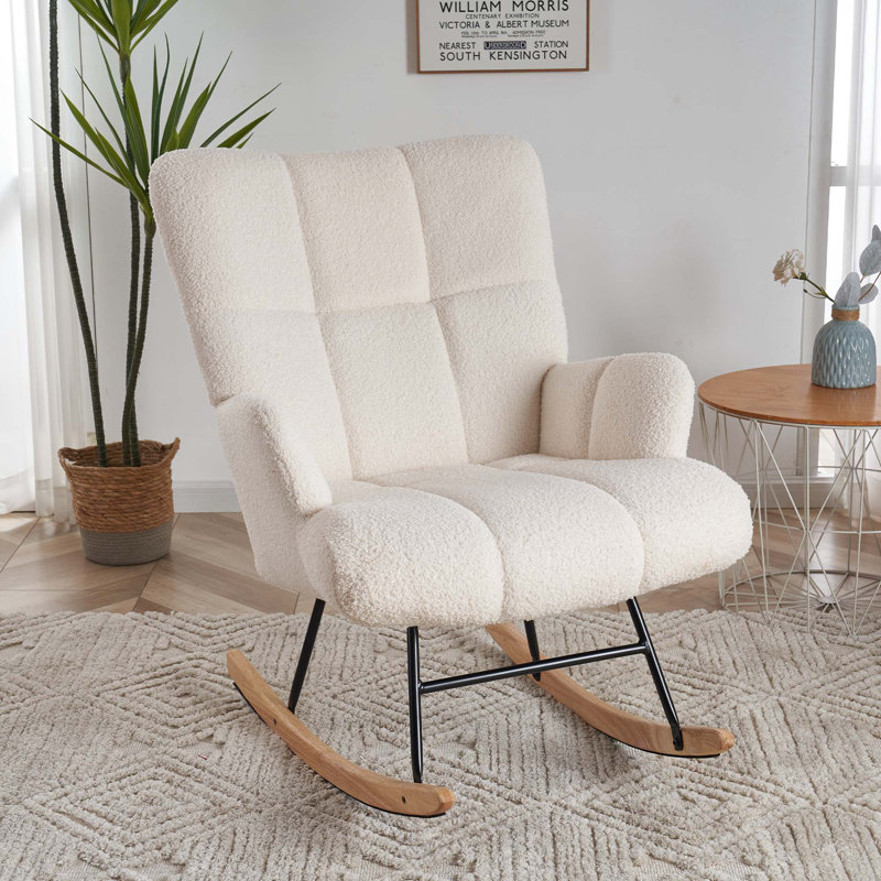 Wade Logan® Catalino Teddy Fabric Rocking Chair & Reviews | Wayfair