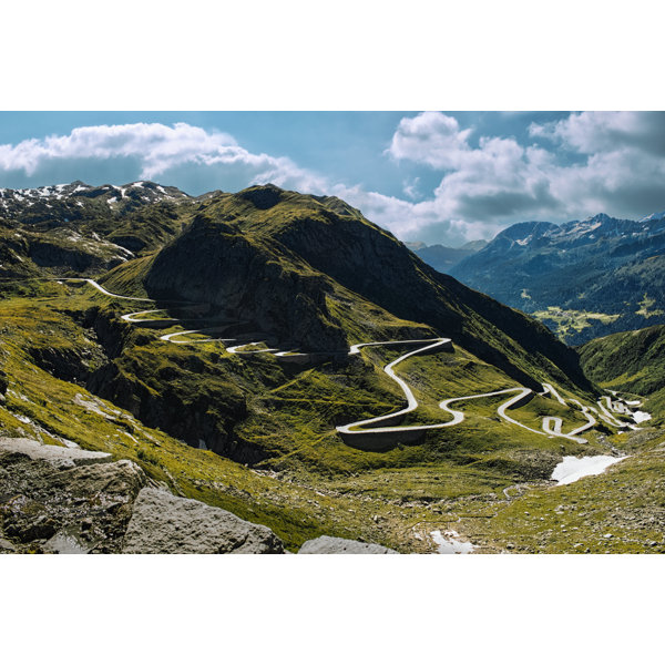 Alpen Home Curvy Road From Valley by Roman_Mikhailov - Wrapped Canvas ...