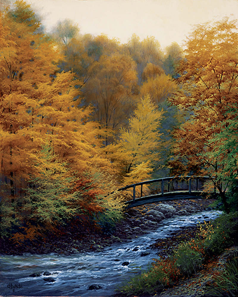 The Finishing Touch Autumn Stream by Charles White Painting Print on ...