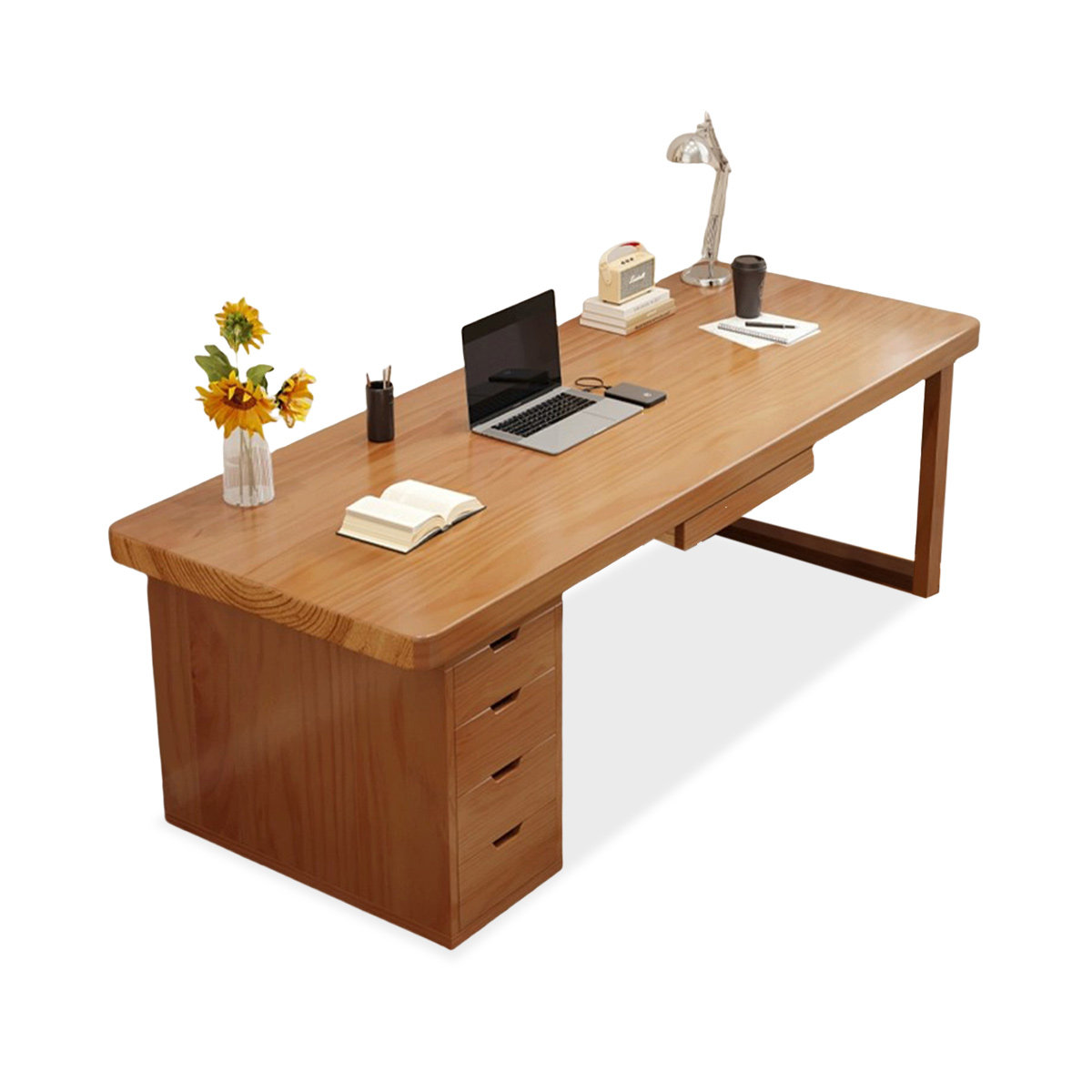 Hokku Designs Brown Rectangular Solid Wood desks | Wayfair
