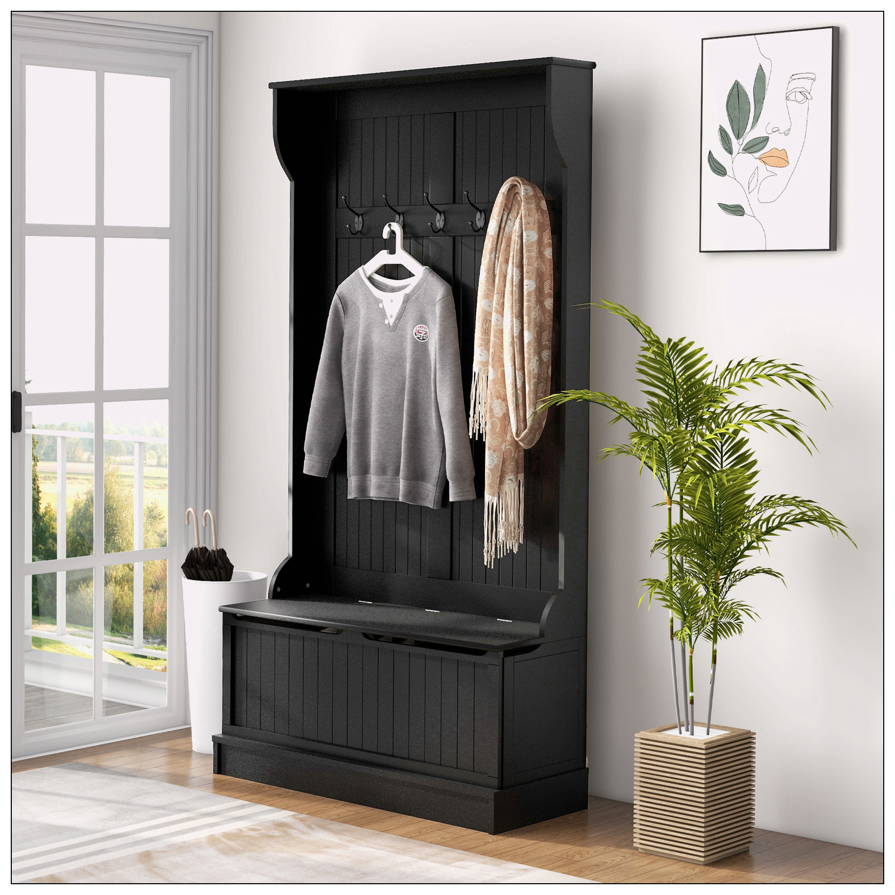 Lark Manor 38" 3-In-1 Entryway Hall Tree with Storage Bench | Wayfair