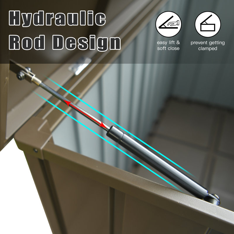 domi outdoor living Domi Louvered Deck Box 200 Gallons Water Resistant ...