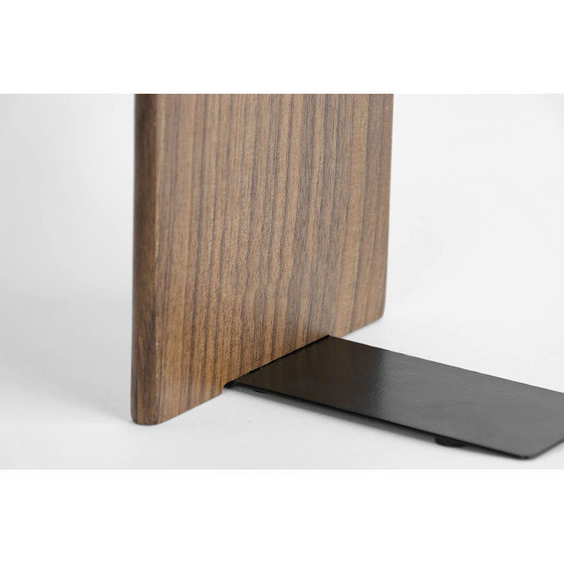 Ebern Designs Non-skid Bookend Hold Heavy Books- 7x4x5in Wood Bookends ...