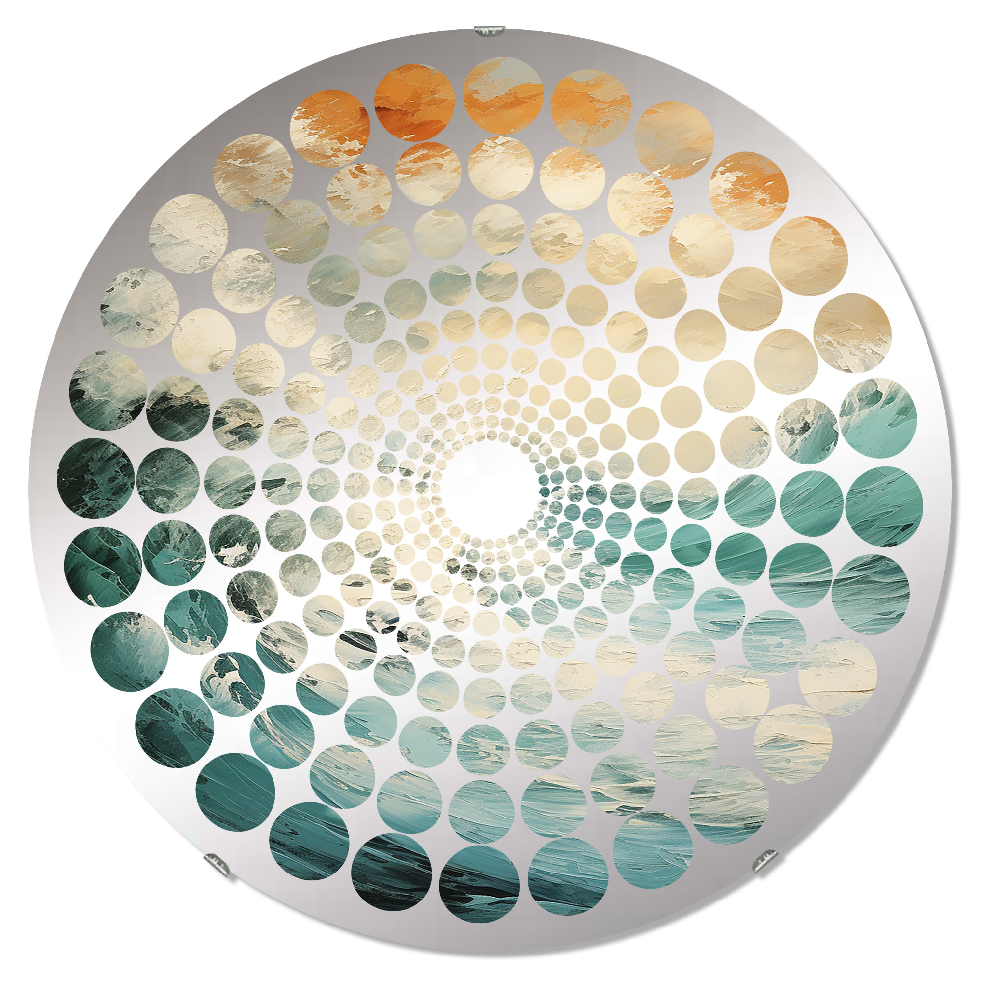 East Urban Home Modern Coastal Blue And Gold Wave - Radial Dot ...