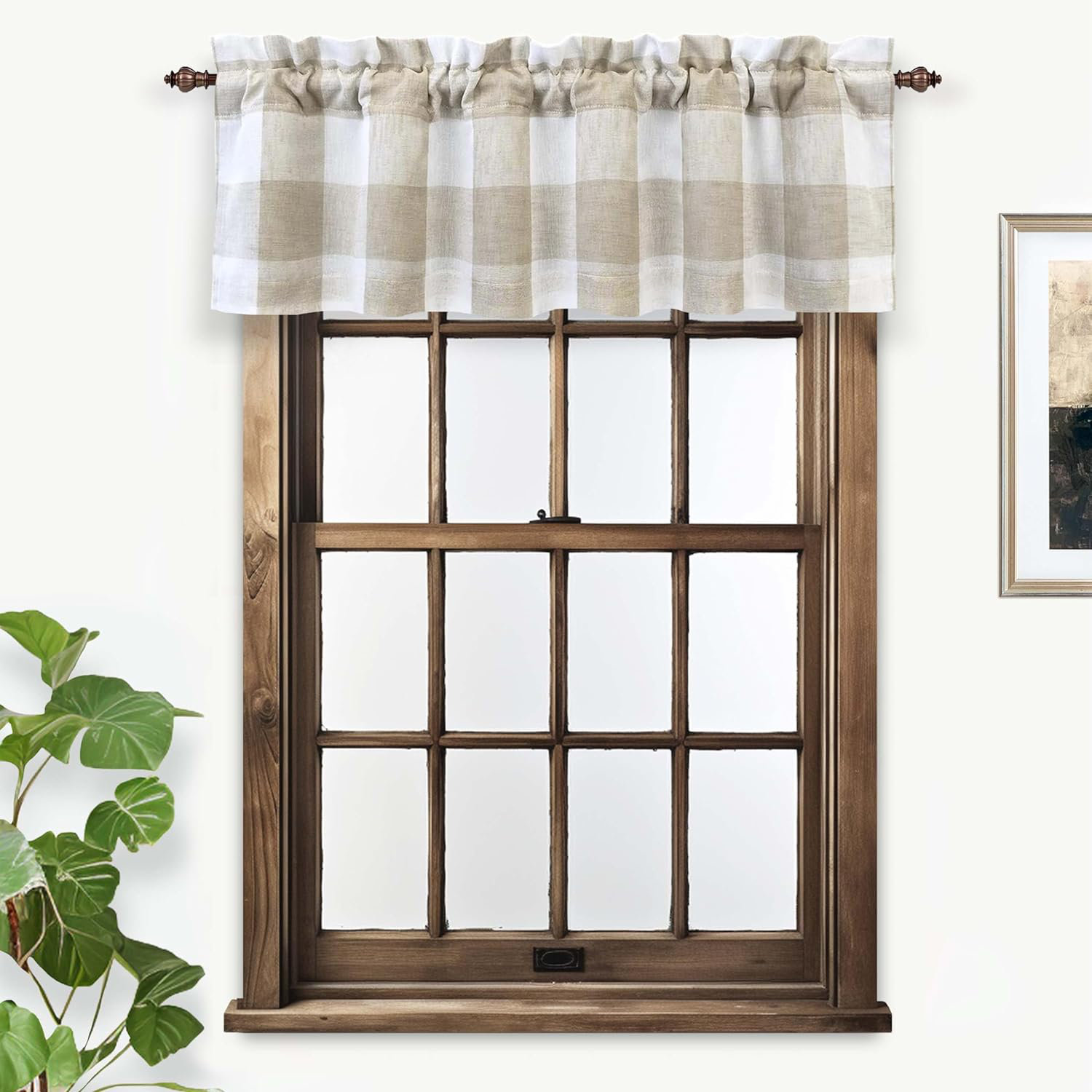 Gracie Oaks Adamari Lined Valances for Windows Buffalo Check Curtain ...