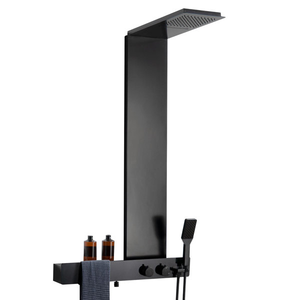 Greenspring Rainfall Shower Tower Shower Panel System With Storage ...