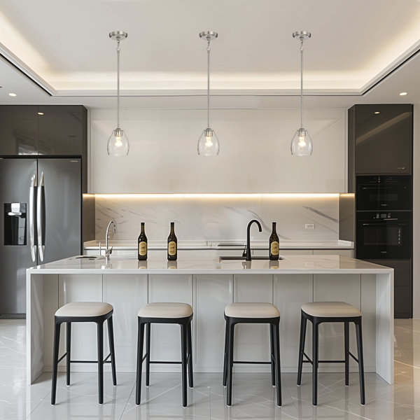 Breakwater Bay Modern Mini Pendant Light with Seedy Glass Shade ...