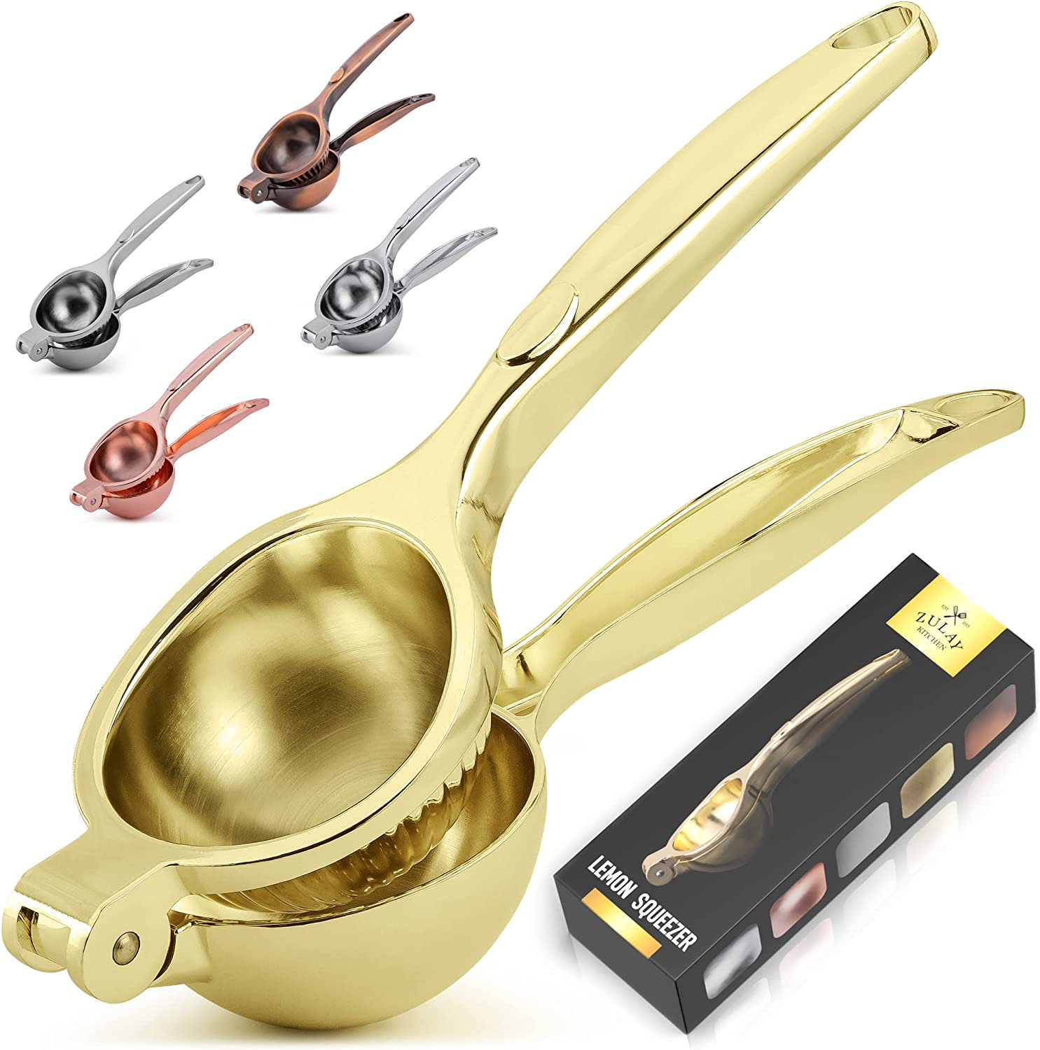 Zulay Kitchen Handheld Lemon Squeezer - Heavy Duty Citrus Juicer with ...