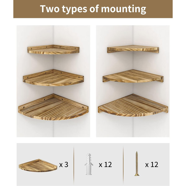 Mercer41 Keelia Solid Wood Corner Shelf & Reviews | Wayfair