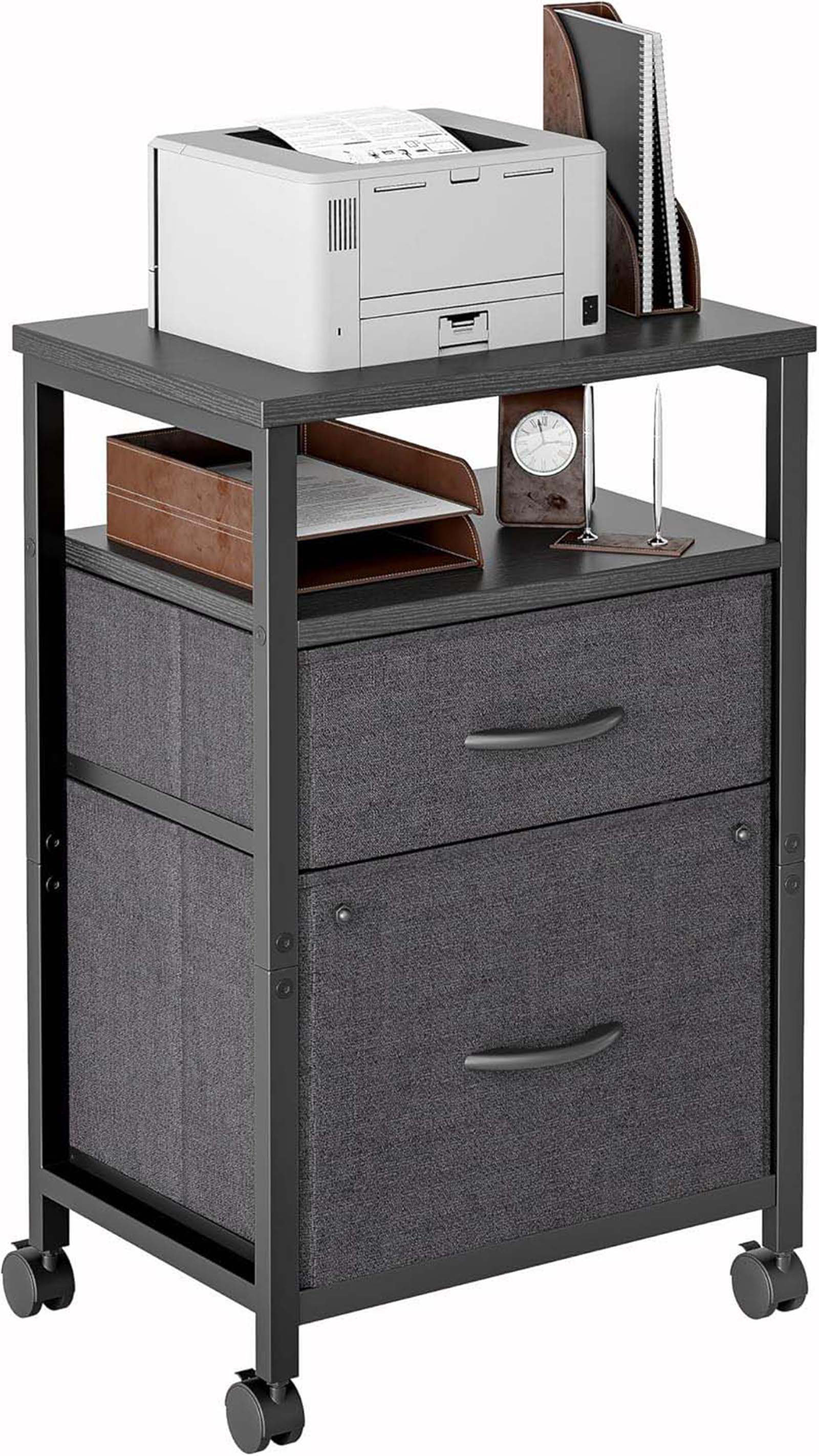 Ebern Designs 2 Drawer Mobile File Cabinet, Rolling Printer Stand With ...