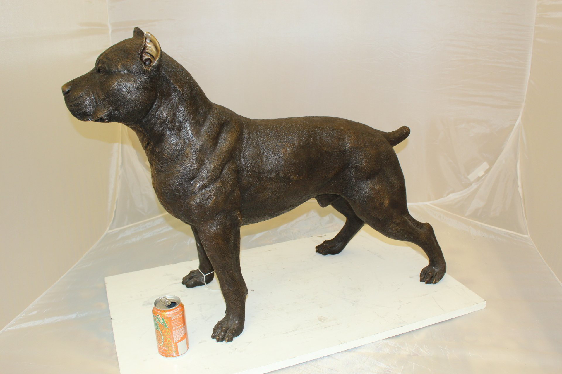 Arlmont & Co. Standing Pitbull Dog Bronze Sculpture Statue Figurine 33 ...