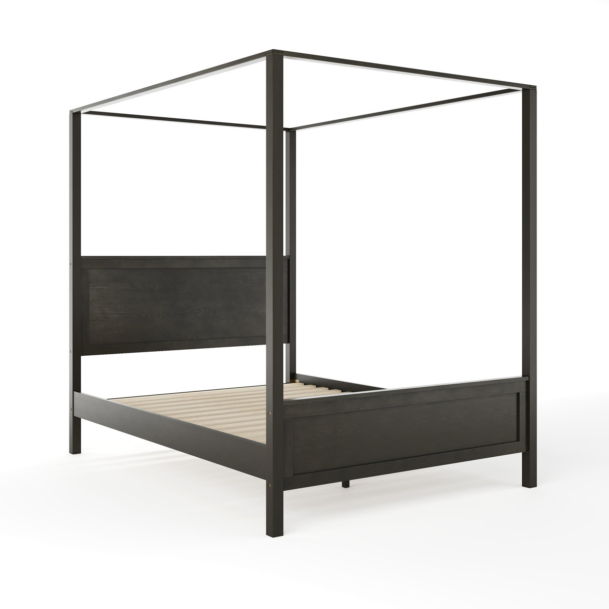 Martha Stewart Hayes Wooden Canopy Platform Bed With Headboard And ...