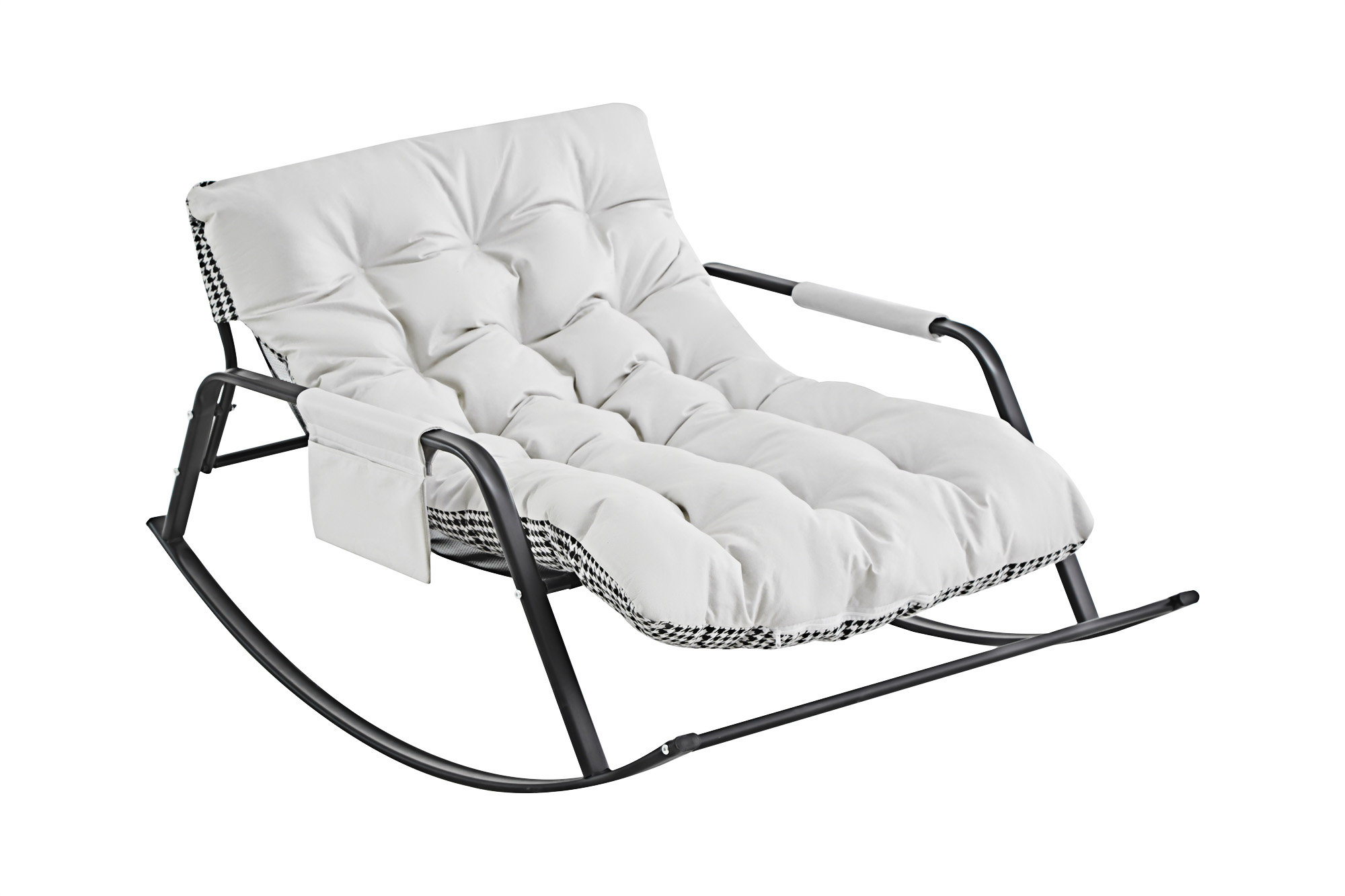 Ebern Designs Rocking Chair With Extra-Wide Technical Leather ...