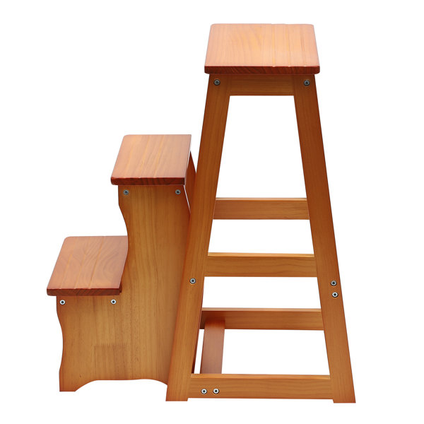 WFX Utility™ 3 - Step Wood Folding Step Stool | Wayfair