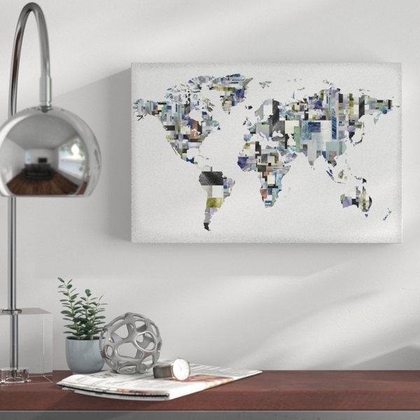 Orren Ellis Chawla " Geometrical Watercolor World Map " by Irina ...