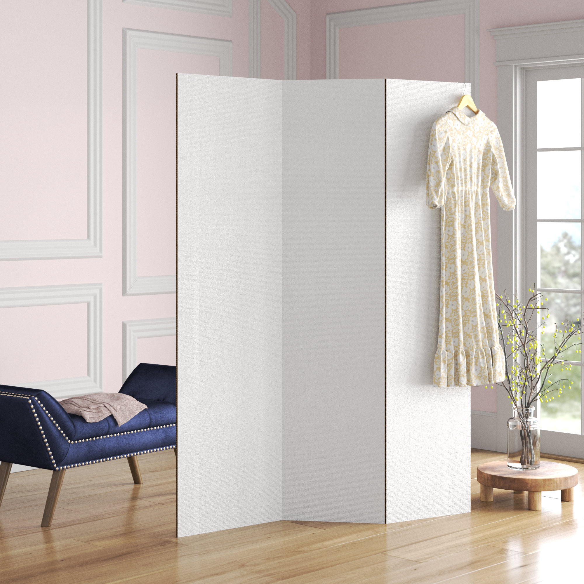 Ebern Designs Kuuda 6 Ft. High Cardboard Temporary Folding Screen ...