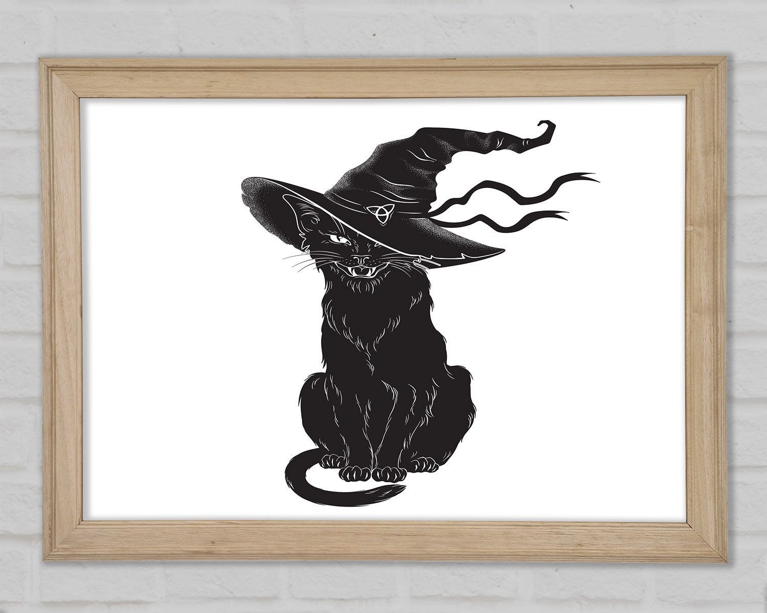 The Seasonal Aisle Black Cat Witches Hat - Single Picture Frame Art ...