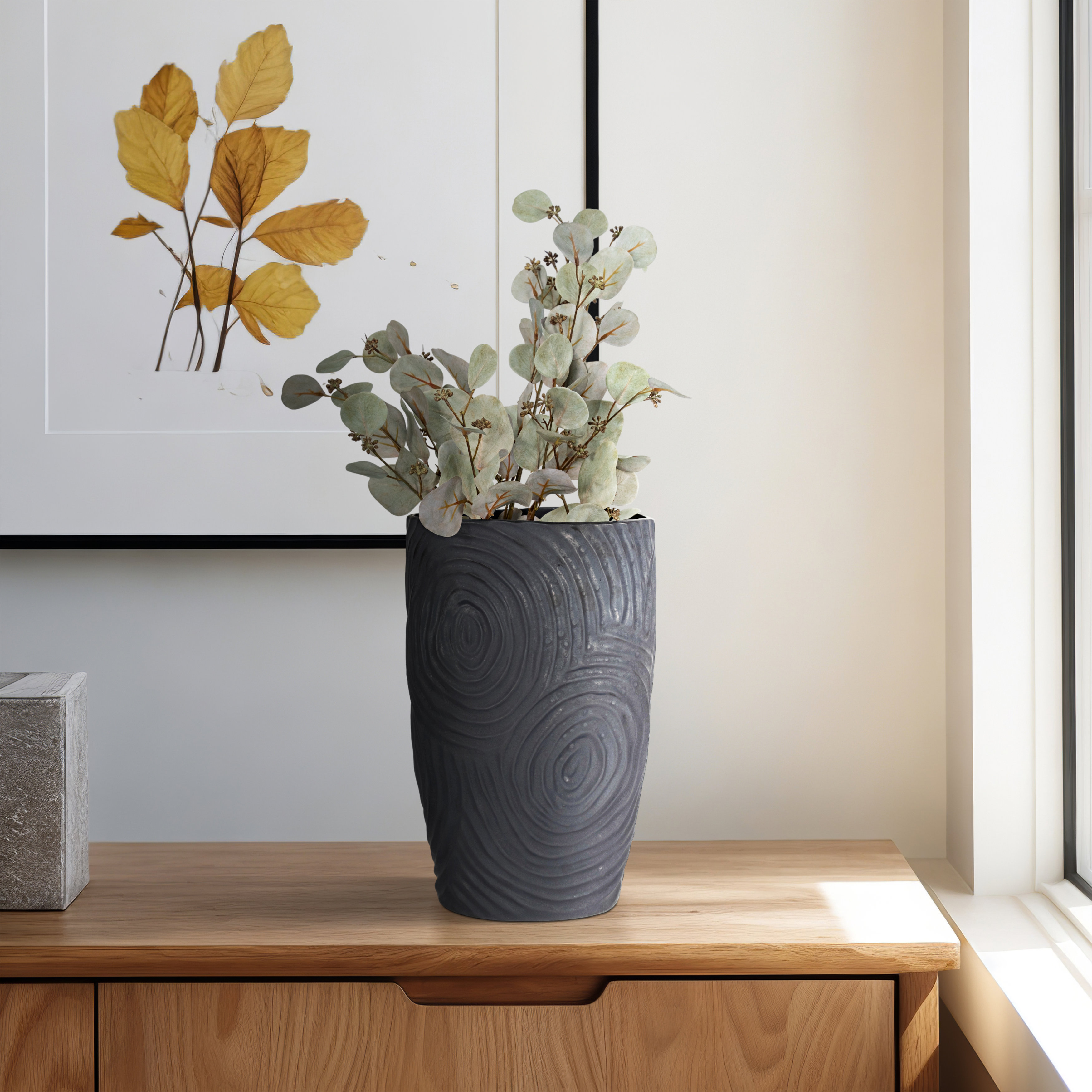 Brayden Studio® 16" Sumatra Large Vase, Black | Wayfair