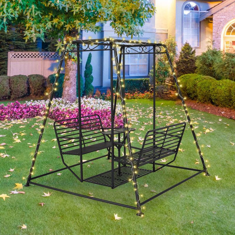 Red Barrel Studio® Sotera Metal Outdoor Rocking Chair | Wayfair