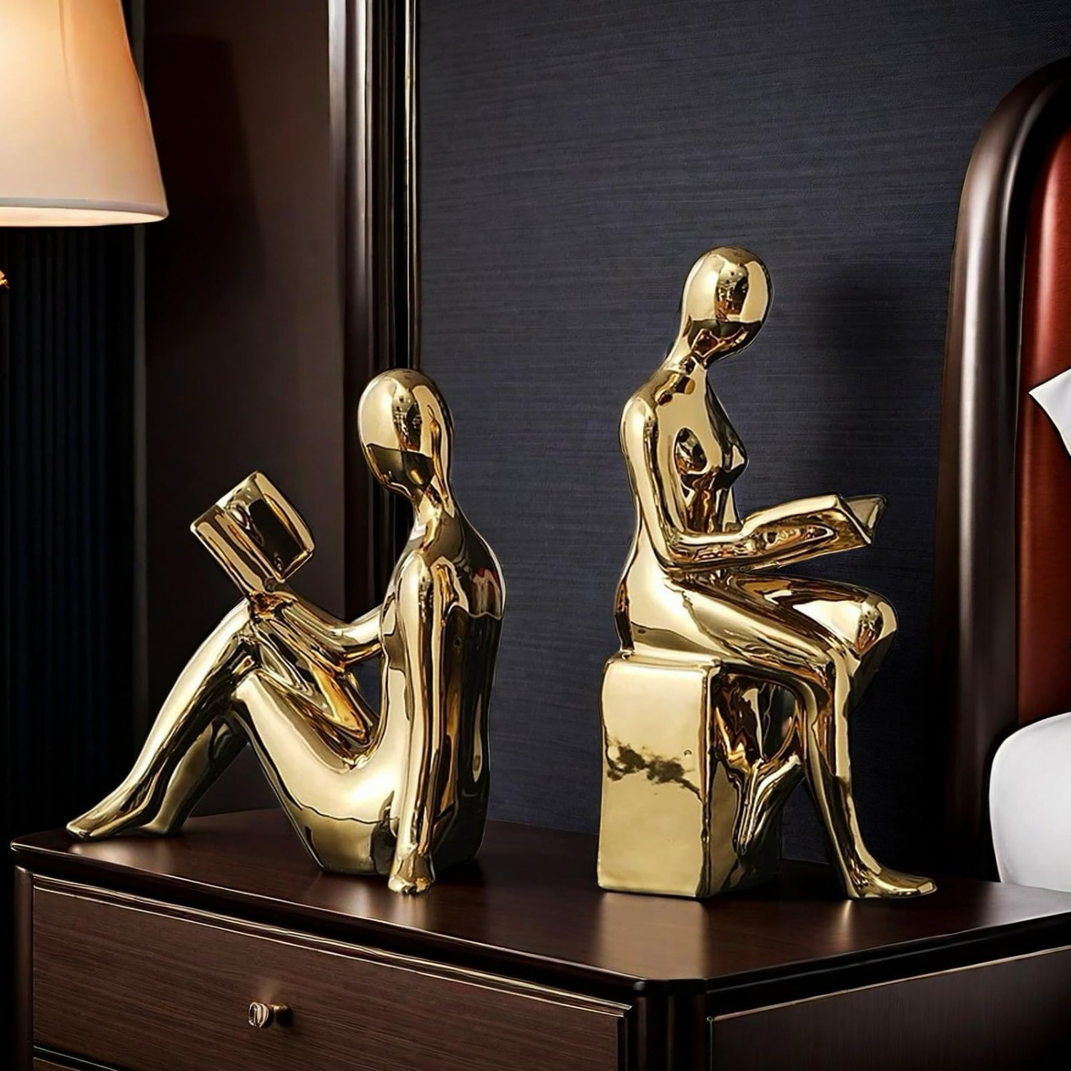 ENOLIL Home Decorative Reading Book Statue,Bookend Supports,Set of 2 ...