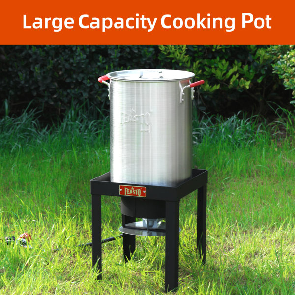 Feasto Outdoor Cooking Series Aluminum 30 Qt. Turkey Fryer Seafood ...