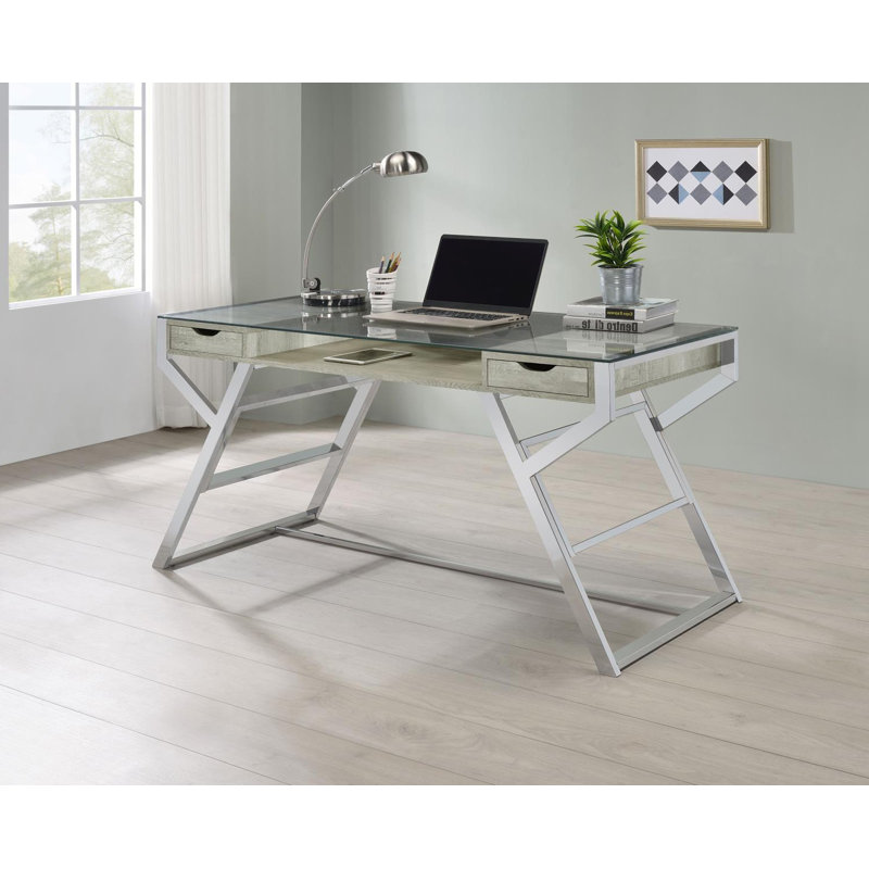 Wade Logan® Athiya Glass Desk & Reviews | Wayfair
