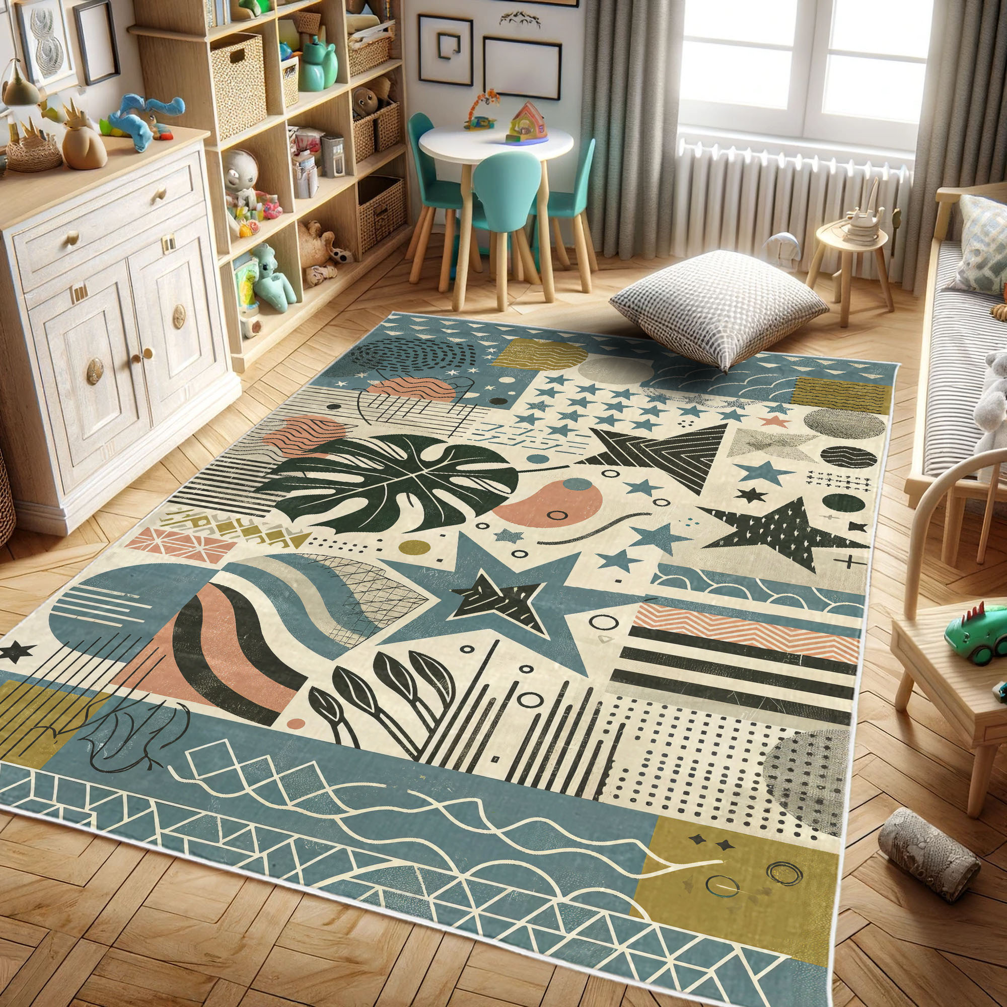 Ambesonne Abstract High Density Long Fiber Poly Threads Decorative Area ...