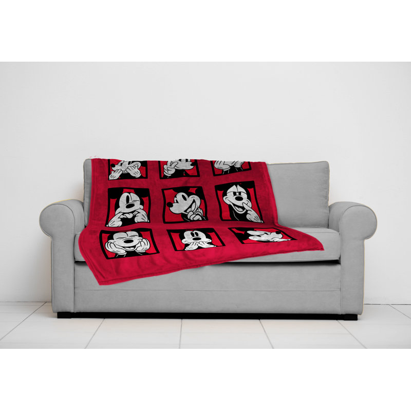 Disney Mickey Mouse Expressions Silk Touch Throw Blanket | Wayfair